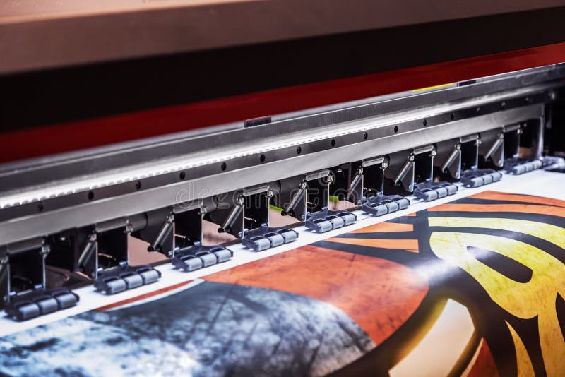 Printing on a Material, a Modern Digital Inkjet Printer Applies an ...