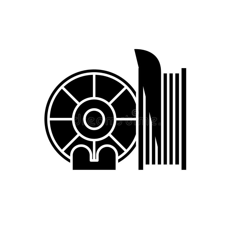 Printing Materials Black Icon, Vector Sign on Isolated Background ...