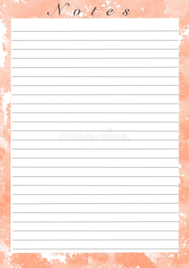 Printing Paper Note, Optimal A4 Size. Lined Paper for Notebook, Diary ...