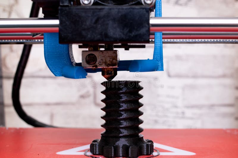 Printing a Part on a 3D Printer Stock Image - Image of mechanism ...
