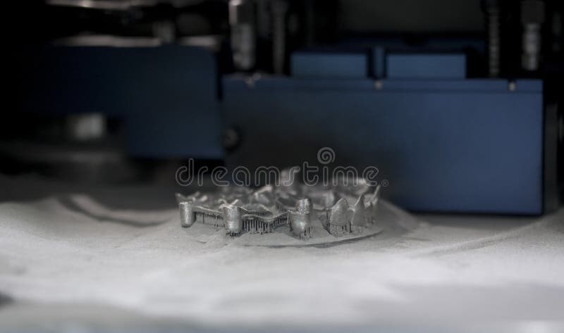 Printing Platform with Object Printed on 3d Printer for Metal Stock ...