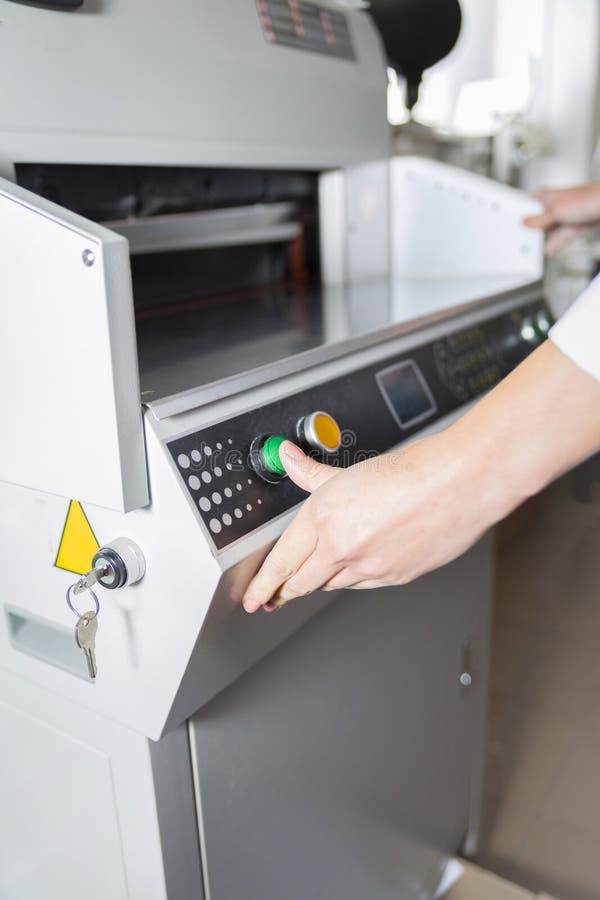 Printing Plotter, the Printer Operates the Machine Stock Image - Image ...