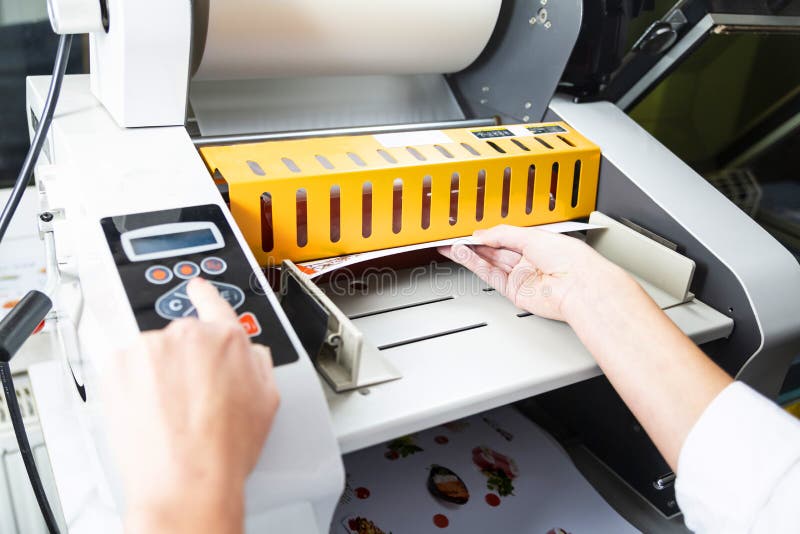 Printing Plotter, the Printer Operates the Machine Stock Image - Image ...