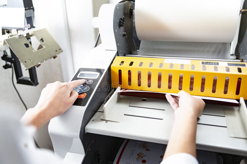 Printing Plotter, the Printer Operates the Machine Stock Image - Image ...