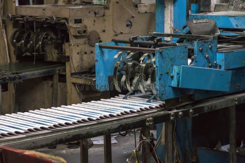 Printing Press with Blurred Paper in Work. Editorial Stock Photo ...