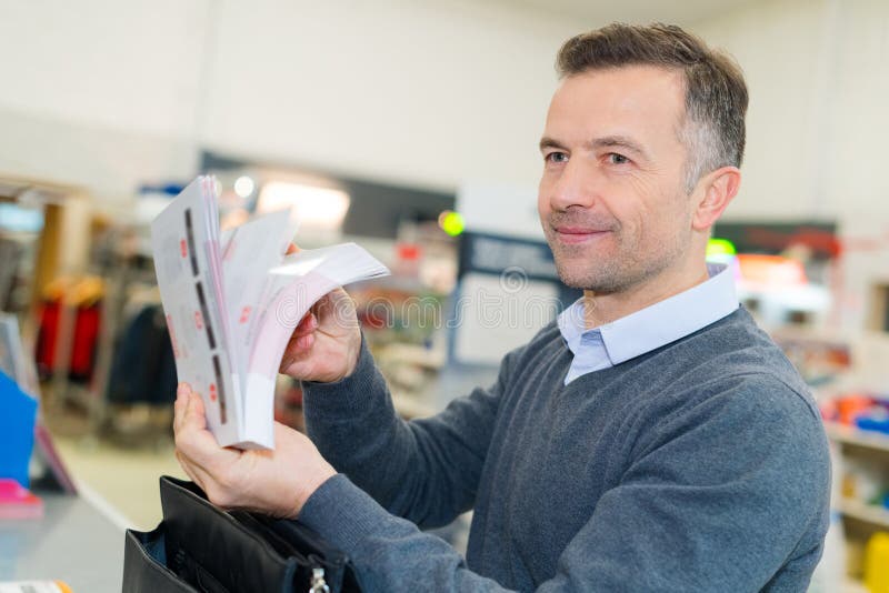 Printing Press Company Seller Showing Sample Stock Image - Image of ...