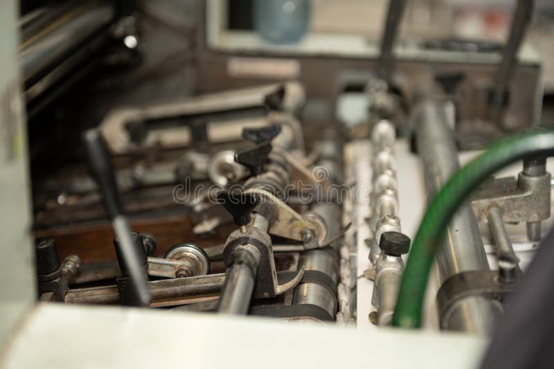 Printing Press in a Printing House. Equipment for Printing on Paper ...