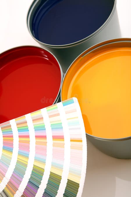 Printing Press Inks, Cyan, Magenta, Yellow Stock Photo - Image of ...