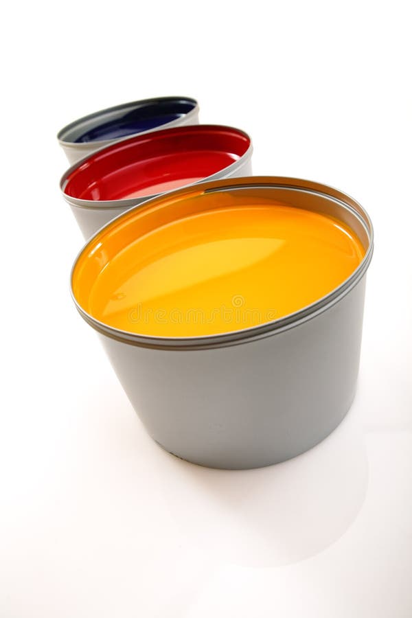 Printing Press Inks, Cyan, Magenta, Yellow Stock Image - Image of ...