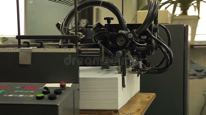 Printing Press Machine in Action in the Printing House Stock Video ...