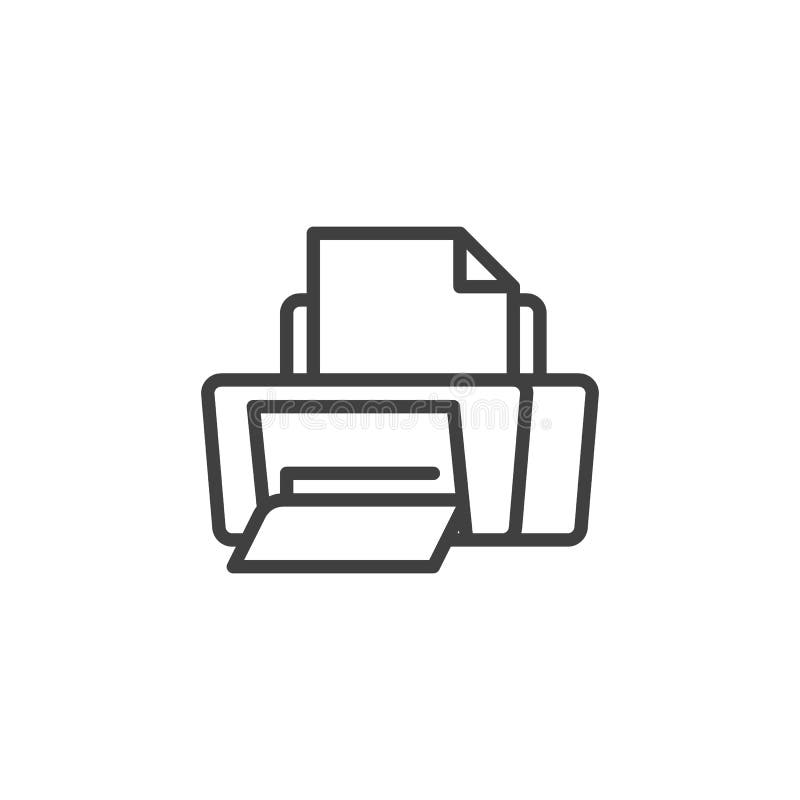 Printing printer line icon stock vector. Illustration of line - 233497365