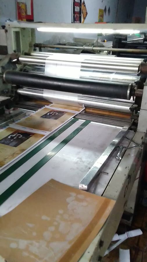 Printing Process of Paper Sheets in Industrial Machine Stock Footage ...