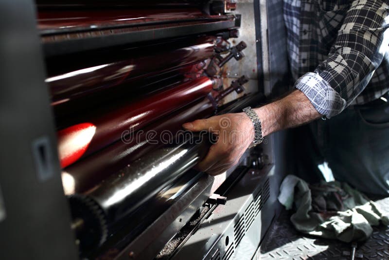 The Printing Process. the Printer Applies Ink Inks. Stock Photo - Image ...