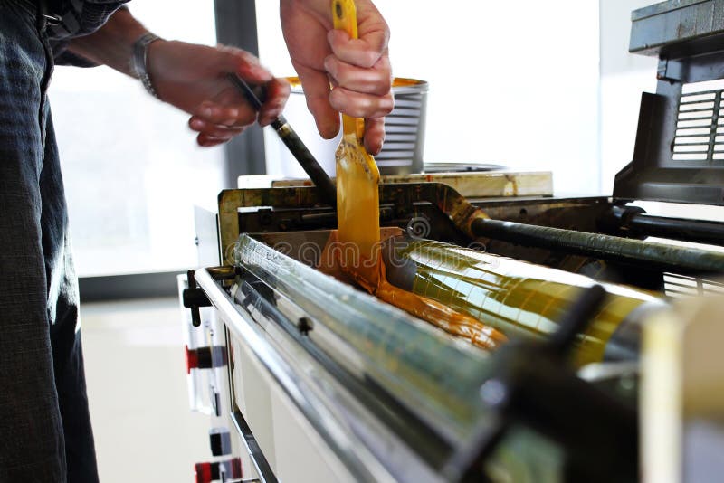 Printing. the Printing Process. the Printer Applies Ink Inks. Stock ...