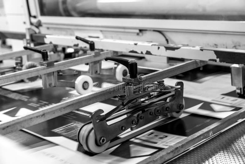 Printing Processes Industry. Black and White Stock Photo - Image of ...