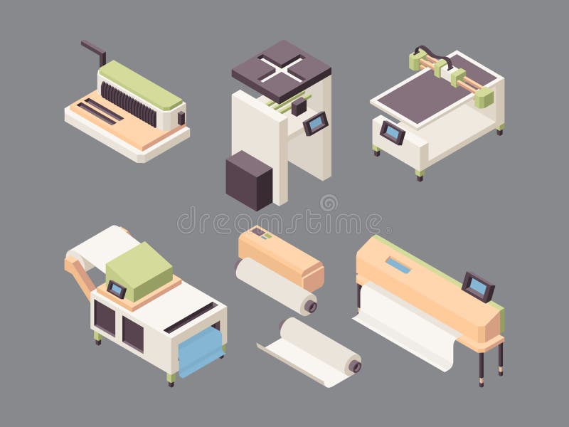 Paper Printing Machines Stock Illustrations – 222 Paper Printing ...