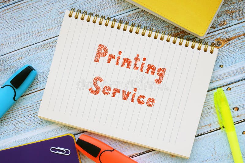 Printing Service Sign on the Sheet Stock Image - Image of modern ...