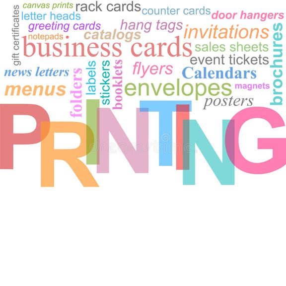 Printing Services Vector stock illustration. Illustration of envelopes ...