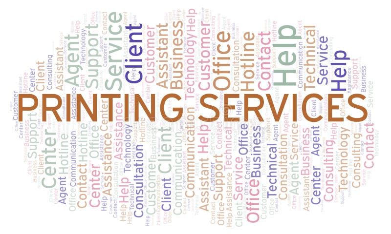 Printing Word Cloud stock vector. Illustration of horizontal - 26400523