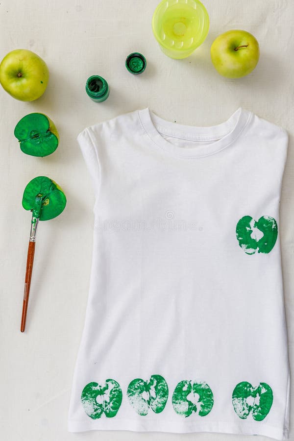 Printing of Stamps. Handmade with an Exclusive Print on Clothes. Step ...