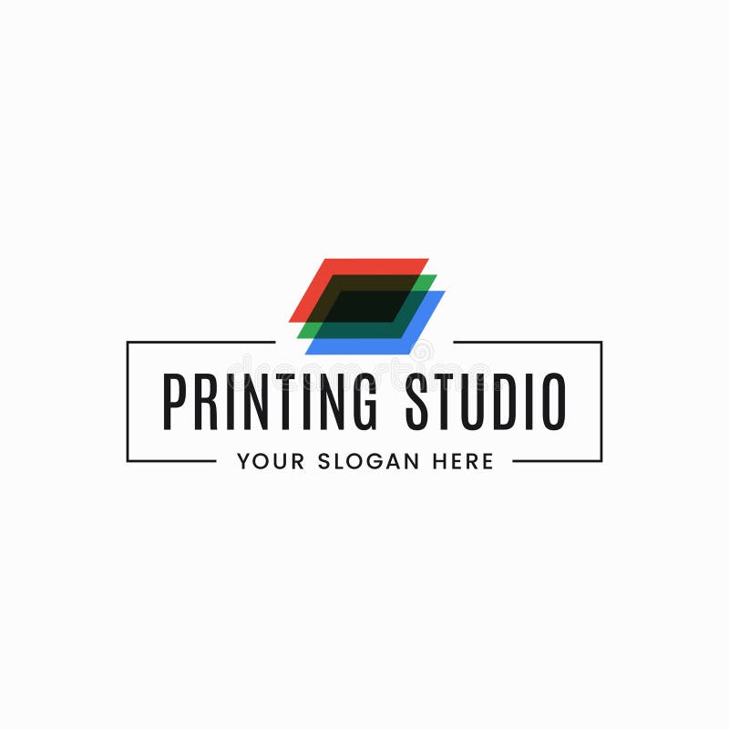 Printing Studio Logo. Printing Company Sign White Stock Vector ...