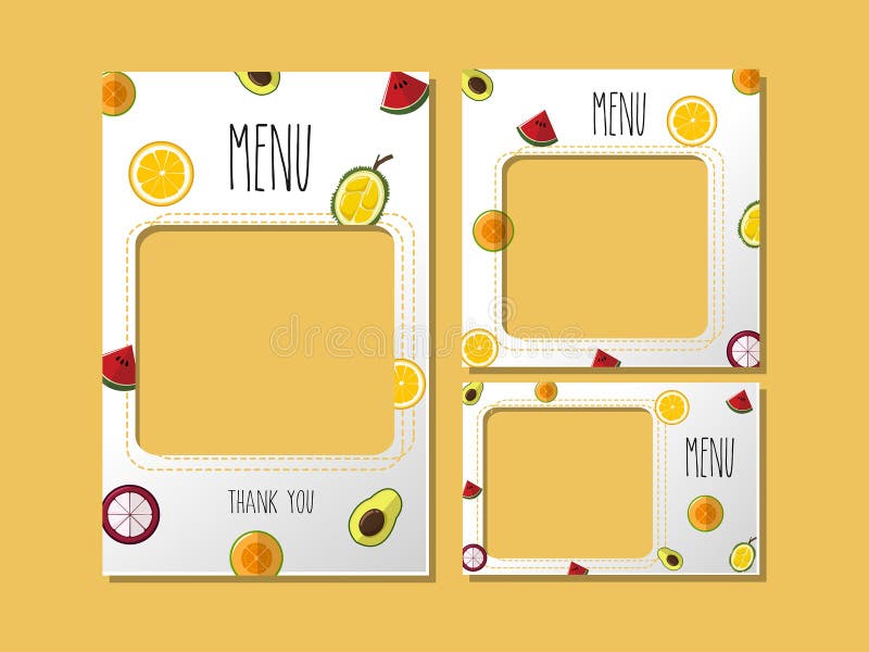Printing Template Menu Fruit Sweet. Stock Vector - Illustration of ...