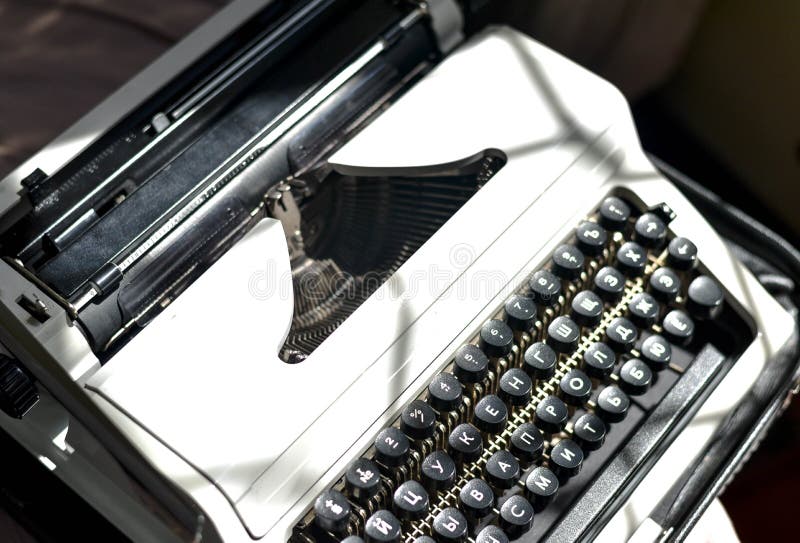 Printing Typewriter with Russian Letters Stock Image - Image of ...