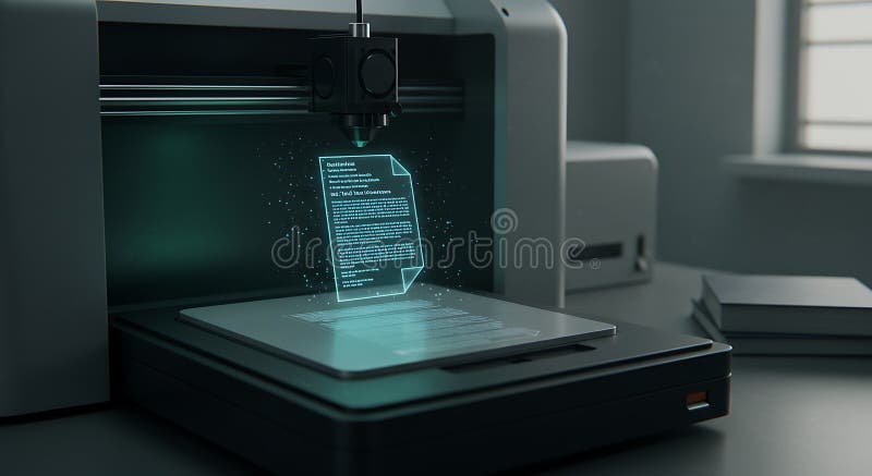 Printing Virtual Document on Device, a New Technology Concept Scene ...