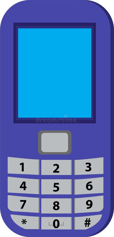 Mobile Phone with a Light Blue Color Screen Stock Vector - Illustration ...