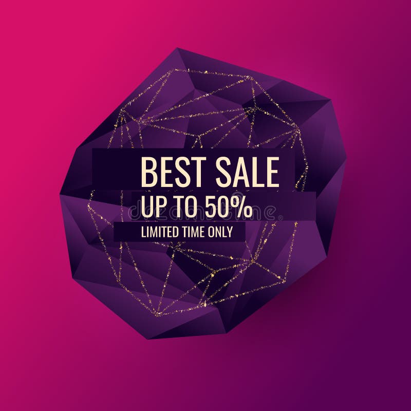 PrintOriginal Sale Poster for Discount. Abstract Polygonal Background ...