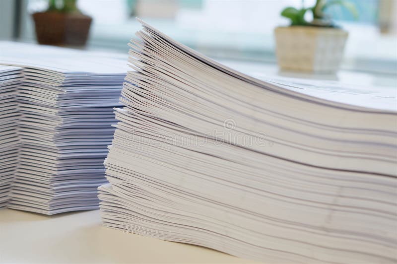 Printout on Desk Near Window at Office Stock Image - Image of ...