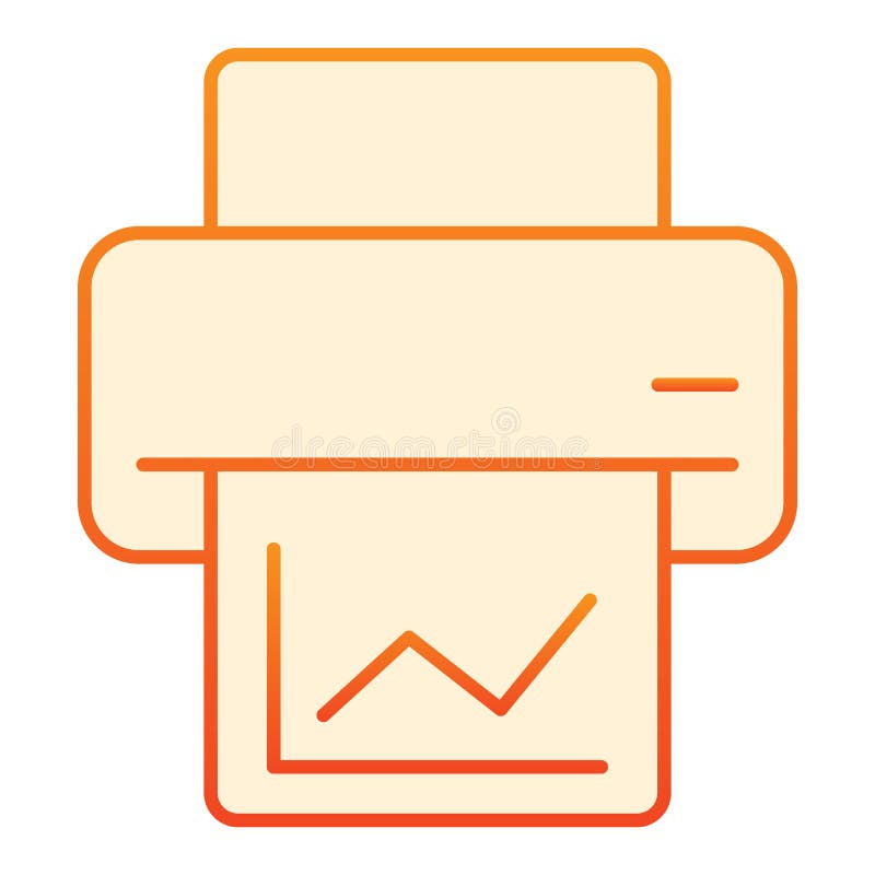Printout Flat Icon. Printer Orange Icons in Trendy Flat Style Stock ...