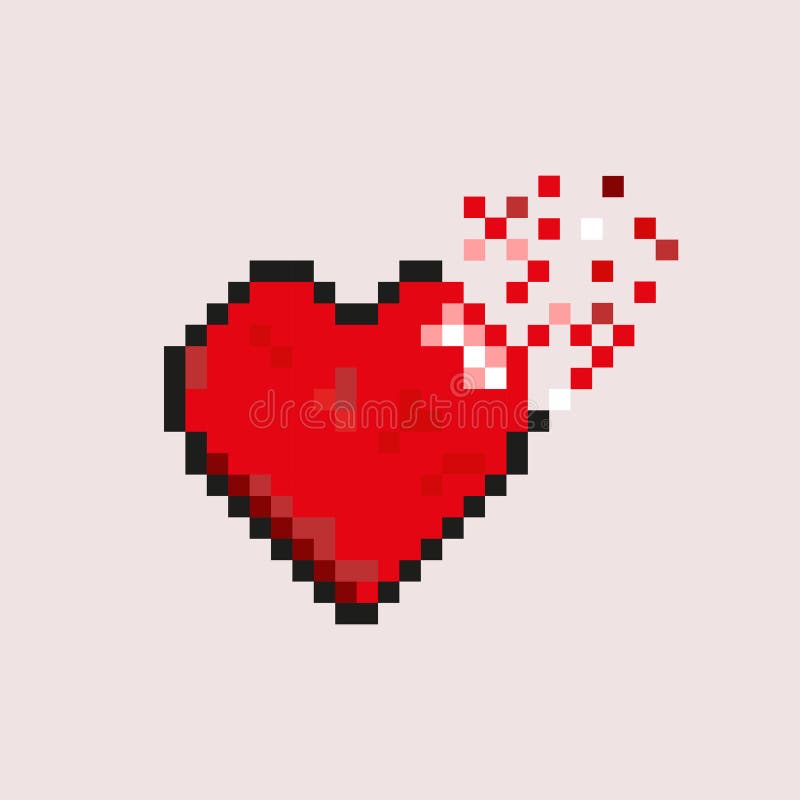 PrintPixel Heart Vector of Red Heart Dispersion Effect on White ...