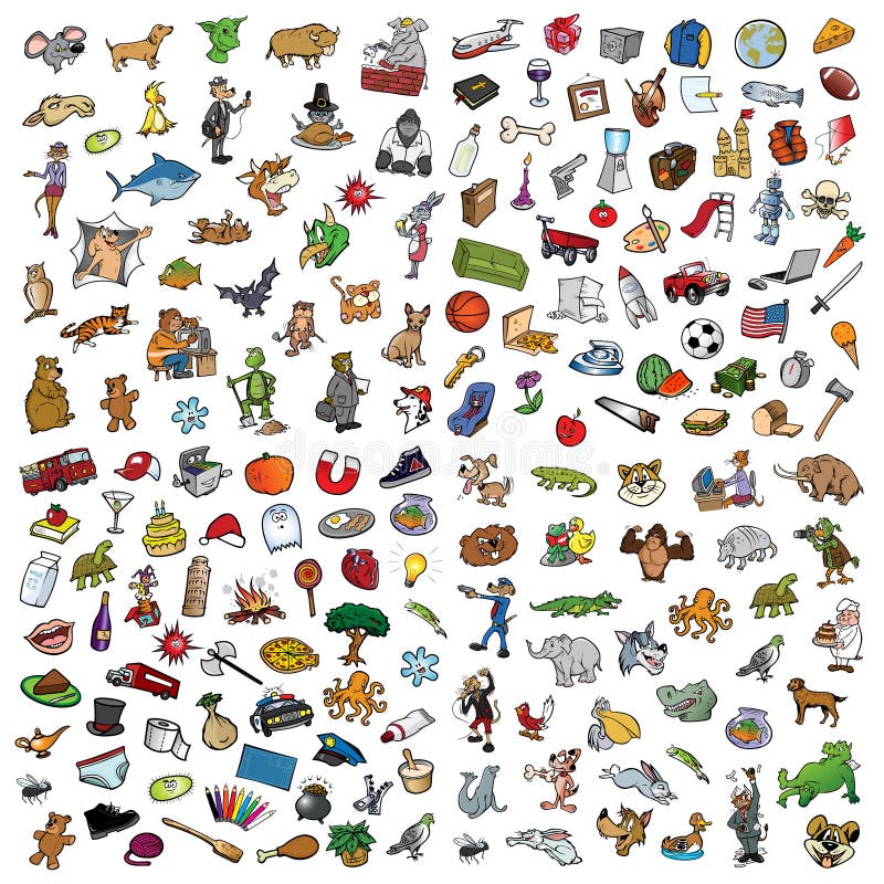 Random Cartoon Mega Collection Stock Vector - Illustration of dogs ...