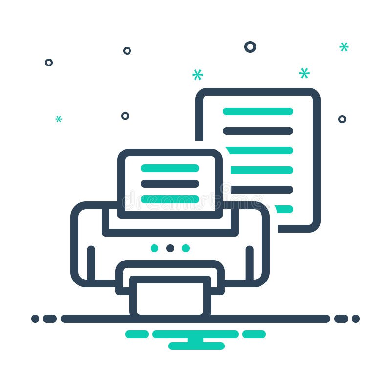 Mix Icon for Prints, Imprint and Machine Stock Vector - Illustration of ...