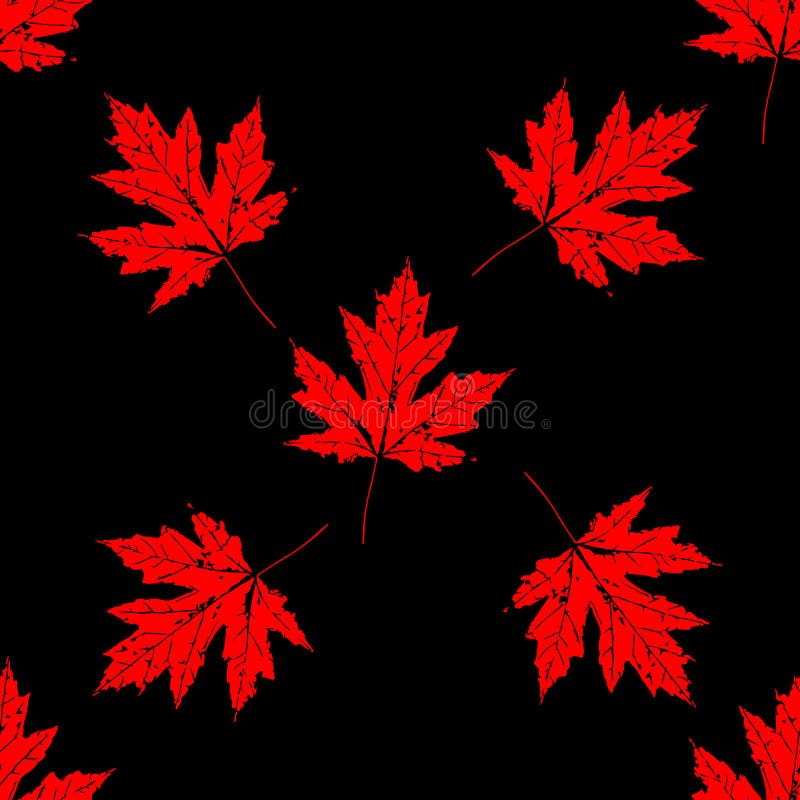 Prints of Leaves of Trees. Seamless Pattern. Canadian Maple. Stock ...