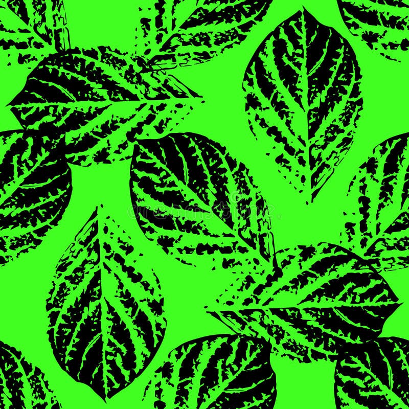 Prints of Leaves of Trees. Seamless Pattern Stock Illustration ...