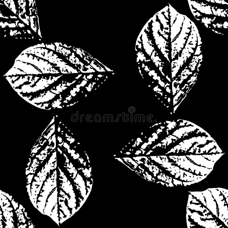 Prints of Leaves of Trees. Seamless Pattern Stock Illustration ...