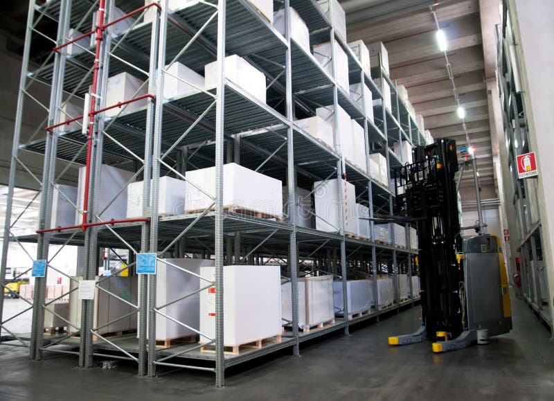 Automated Warehouse with Robots Stock Photo - Image of conveyor ...