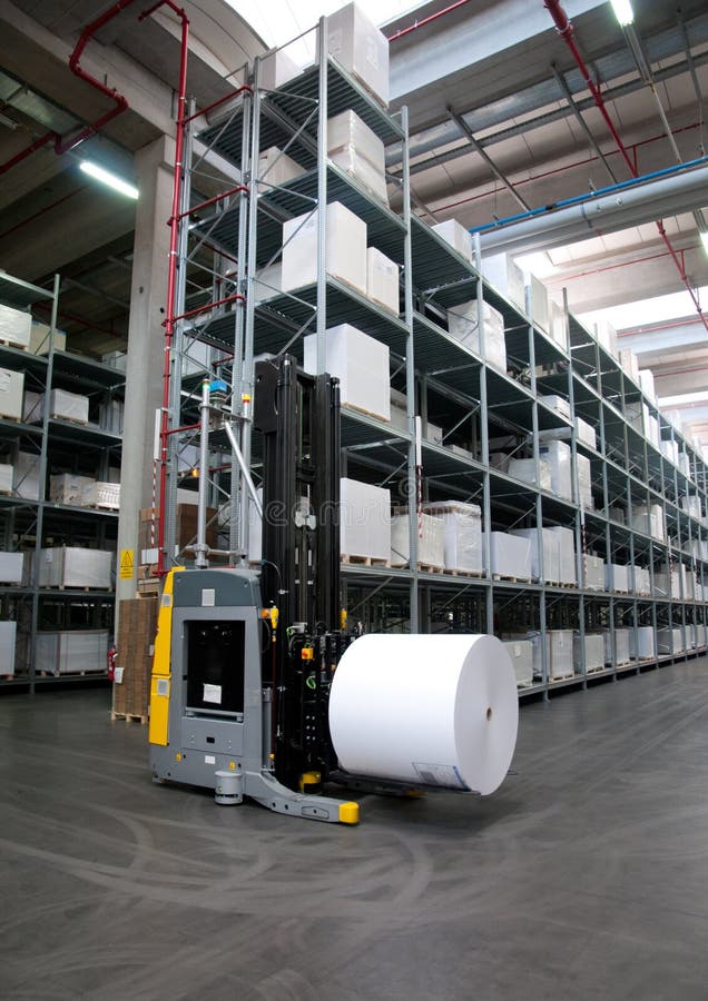 Printshop: Automated Warehouse (for Paper) Stock Image - Image of paper ...