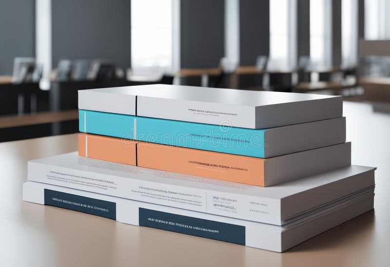 Printshop Interior with Stack of Different Broshures and Booklets on ...