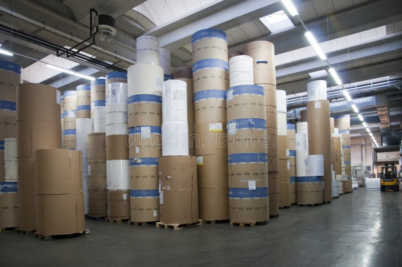 Printshop: paper warehouse stock image. Image of indoor - 17449289