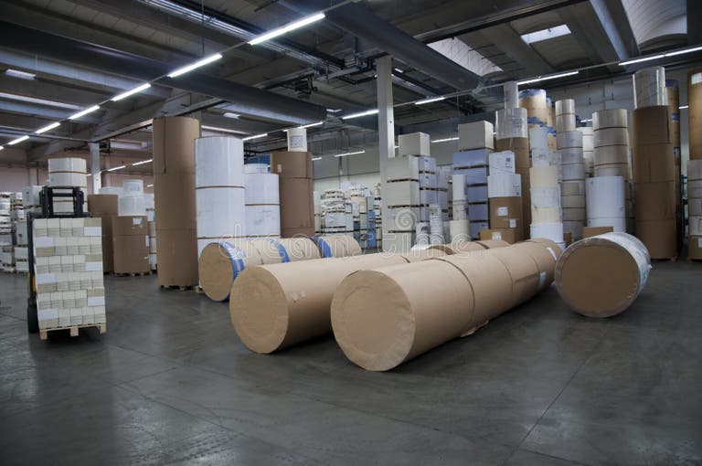Printshop: paper warehouse stock photo. Image of roll - 17449336