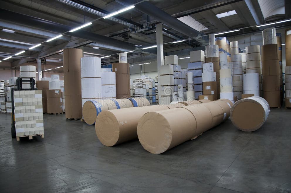 Printshop: paper warehouse stock photo. Image of roll - 17449336