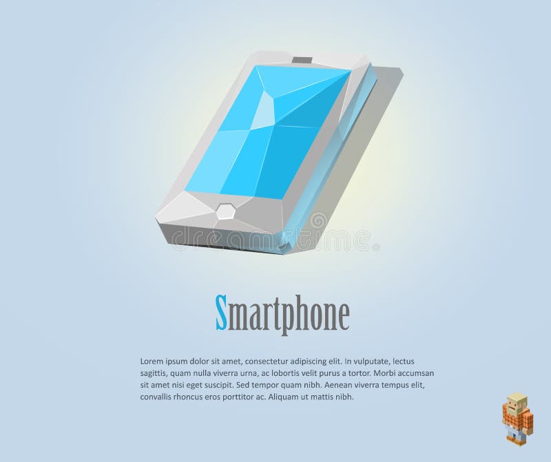 PrintVector Polygonal Illustration of Smartphone, Modern Icons, Low ...