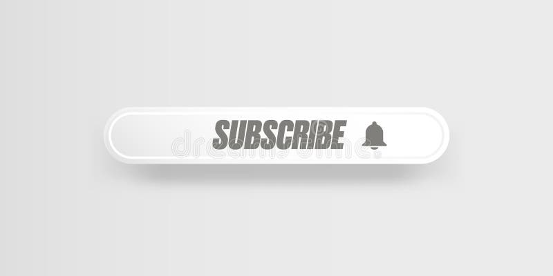 PrintWhite Paper Subscribes Button with Ring Bell Isolated on Stylish ...