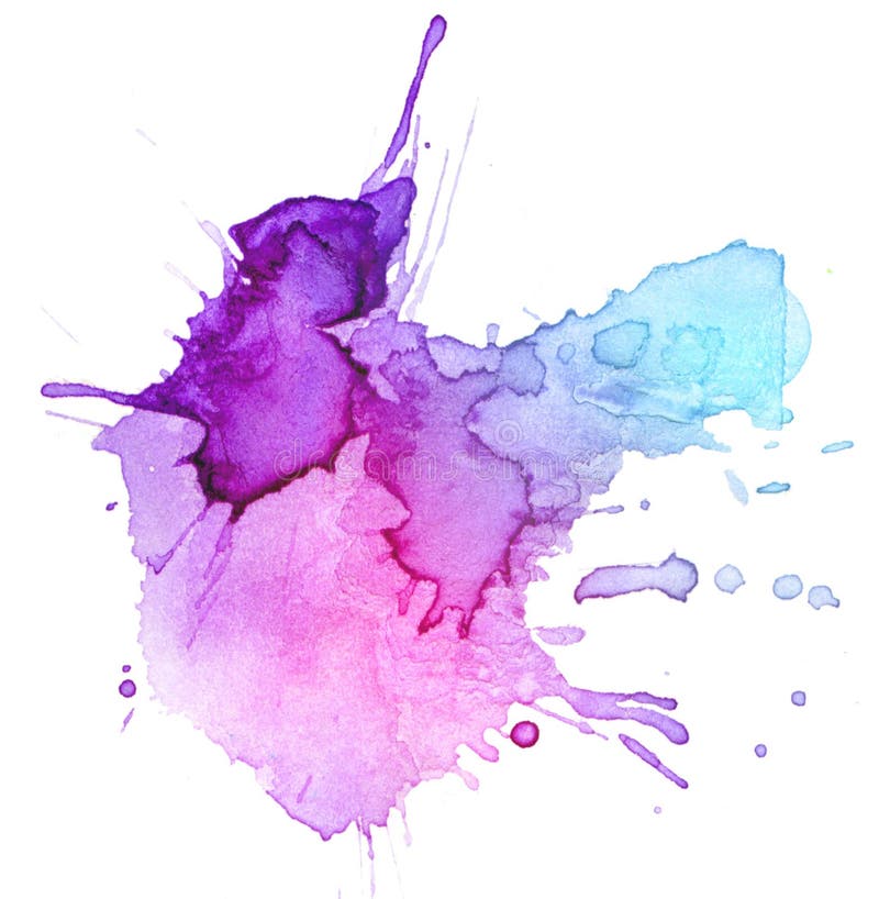 Macchia Disegnata a Mano Astratta Dell'acquerello Illustrazione di ...