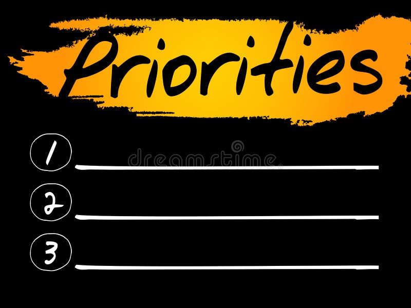 Prioriteitenlijst stock illustratie. Illustration of belangrijk - 78887629