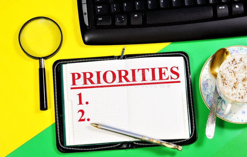Priority Plan in a Folder-a Concept that Shows the Importance, Primacy ...