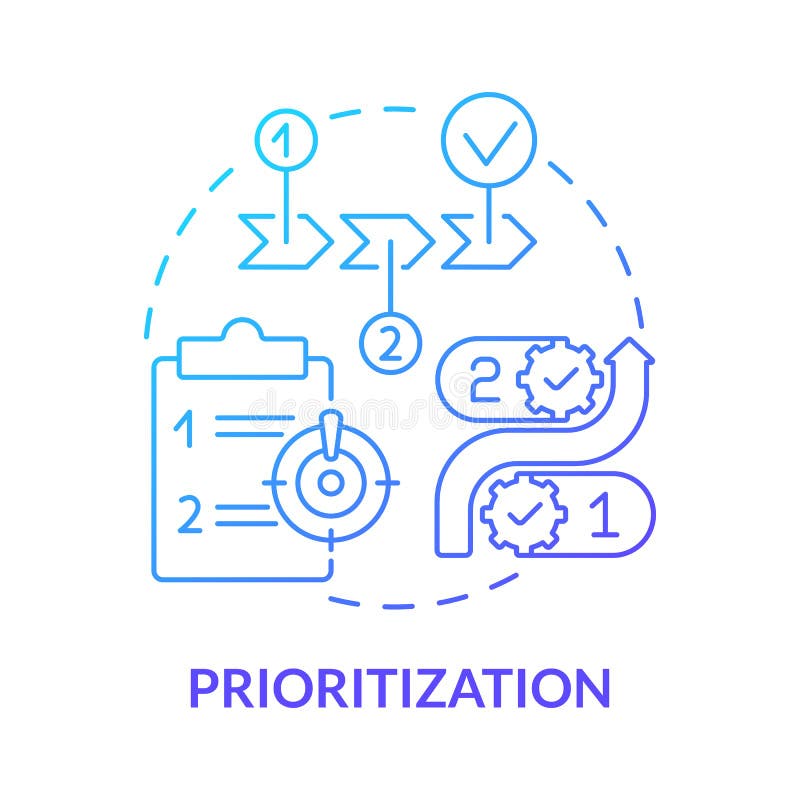 Prioritization Blue Gradient Concept Icon Stock Vector - Illustration ...